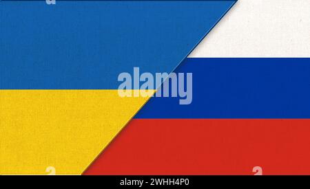 Flag of Ukraine and russia. National symbols of Ukraine and russia - 3D ...