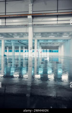 Empty Indoor Go Kart Racing playground epoxy floor Stock Photo - Alamy