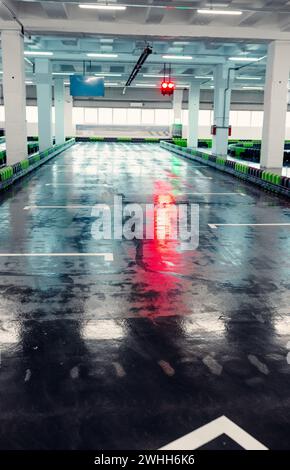 The Texture and Colors of Tracks in Indoor Go-Kart Racing Stock Photo ...