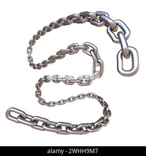Metal chain curved 3D Stock Photo - Alamy