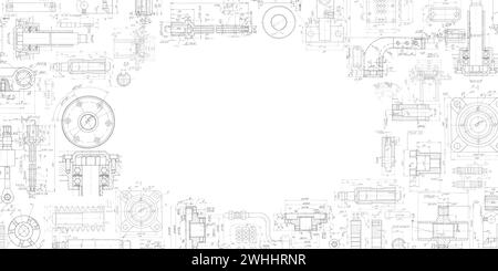 Technical drawing background .Mechanical Engineering drawing ...