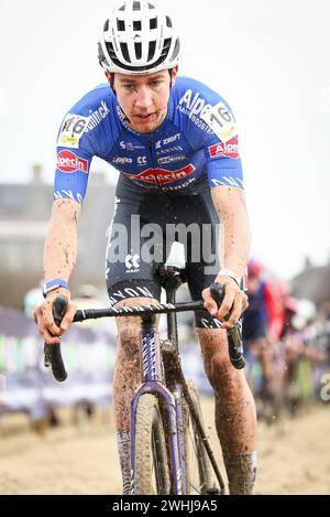 Belgian Jente Michels pictured in action during the men elite race of ...