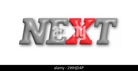 NEXT. 3d lettering for a creative design idea. Modern volumetric ...