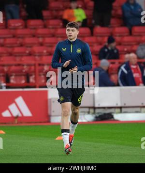 Lewis Miley of Newcastle United during the Premier League match ...