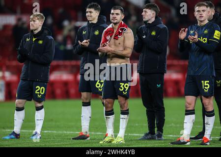 Bruno Guimaraes of Newcastle United applauds the fans after the game ...