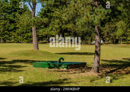 Green, rectangle underground maintenance access point shaded by ...