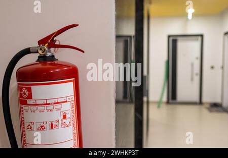 Fire fighting kit in a an entrance of a compound or building to ...