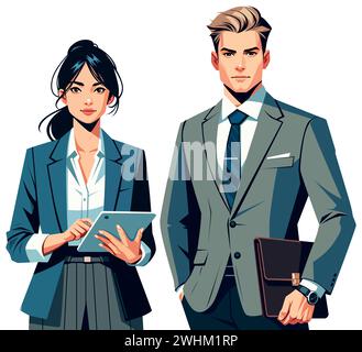 young couple working in the office Stock Vector Image & Art - Alamy