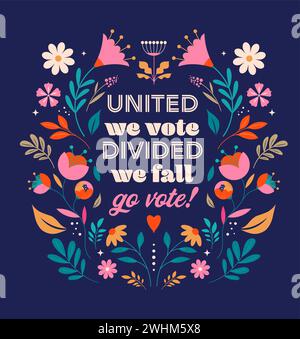 Modern Floral Election campaign concept design. Vote, election social ...