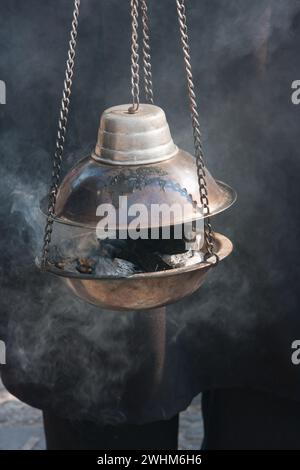 Antigua, Guatemala. Holy Saturday. An Incense Burner in the Procession ...
