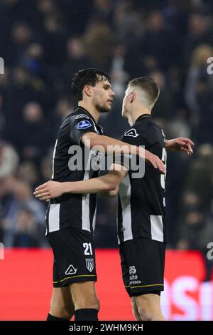 Almelo - Justin Hoogma of Heracles Almelo celebrating the 1-1 during ...