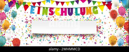German text Einschulung, translate Enrollment. Eps 10 vector file Stock ...