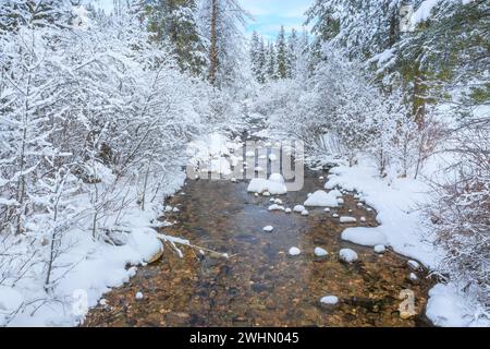 tenmile creek in winter at moose creek campground near rimini, montana ...