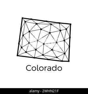 Colorado state map polygonal illustration made of lines and dots ...