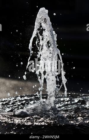 Backlit Kochbrunnen jumper, jumping hot sodium chloride thermal spring ...