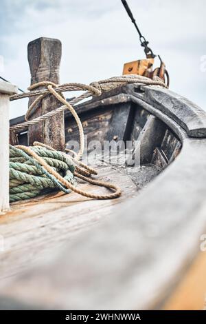 Close-up of the weathered bow of a boat pointing to Patokan Beach (Jiko ...