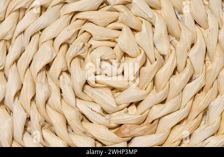 Texture of knitted yellow straw rug Stock Photo - Alamy