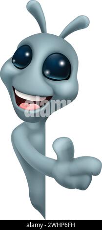 Alien Grey Gray Fun Cartoon Character Stock Vector Image & Art - Alamy
