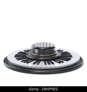 Piano keyboard award stand 3D rendering illustration isolated on white ...