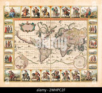 17th century Map of the World - Nova Totius Terrarum Orbis Geographica Ac Hydrographica Tabula ...