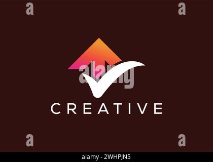 Minimalist arrow growth check mark logo design vector template ...