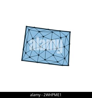 Colorado state map polygonal illustration made of lines and dots ...