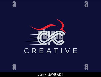 Minimalist letter c k c motorcycle logo design vector template ...