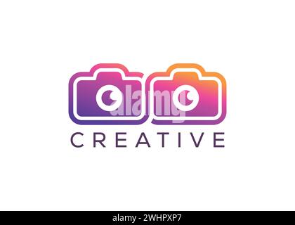 Minimalist infinity camera logo design vector template. Creative modern ...