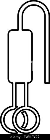 Electric immersion heater for water icon in circle round black color ...