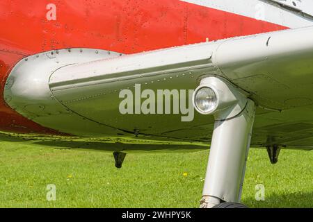 Airplane wing close up. rivet texture close. red Stock Photo - Alamy