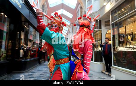 Folk artists perform Yingge dance to celebrate the Spring Festival in ...