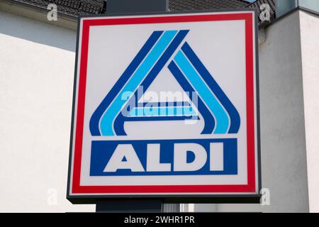Sign with Logo Aldi Stock Photo - Alamy