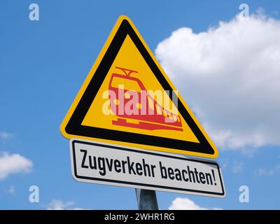 Warning sign Respect train service Stock Photo - Alamy