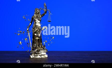 EU Law Concept - Lady Justice Statue Golden Stars Stock Photo - Alamy