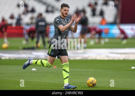 Declan Rice of Arsenal in the pregame warmup session during the Premier ...