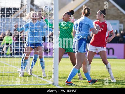 Manchester City goalkeeper Khiara Keating reacts after conceding a goal ...
