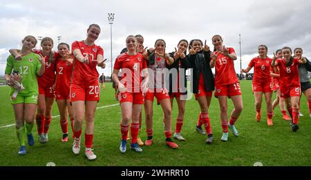 Tubize, Belgium. 11th Feb, 2024. team line up of Wales with Elena Cole ...