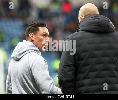 Scott Brown, manager of Ayr United football club, watching the team ...