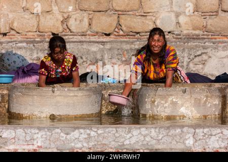 Antigua, Guatemala. Women Doing Laundry at the Public Pila, or Washing ...