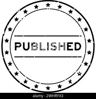 Grunge black published word rubber seal stamp on white background Stock ...