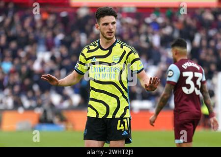 Arsenal's Declan Rice celebrates scoring their side's first goal of the ...
