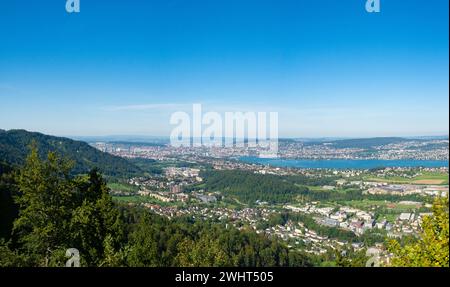 Zurich, Switzerland - September 5th 2023: View towards the city with ...