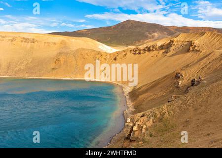 Crater of an extinct volcano Krafla in Iceland filled with water Stock ...