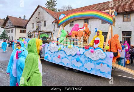 Gaudiwurm carnival parade on Feb 11, 2024 in Marktoberdorf, Germany ...