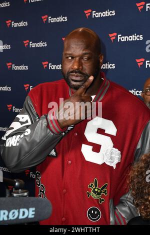 Shaquille O'Neal attends Michael Rubin's Fanatics Super Bowl party on ...