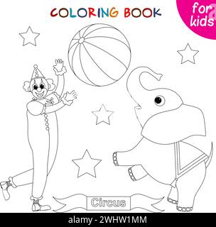 Elephant in the circus coloring page. Elephant in the circus arena ...