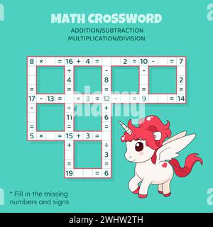 Math Crossword. Addition, subtraction, multiplication and division ...