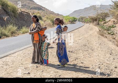 Roadside shops in rural Ethiopia village, Africa, Ethiopia Stock Photo ...