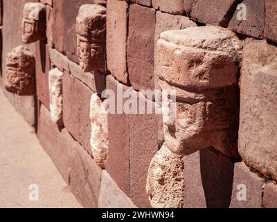 Archaeological remains and sculptures of the Tiahuanaco civilization in ...