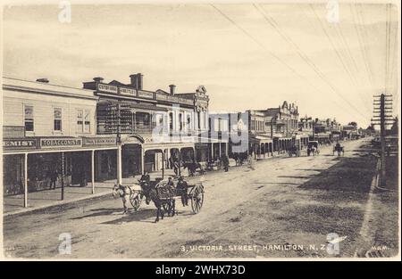Victoria Street, Hamilton, New Zealand, 1909, Hamilton, by Muir ...